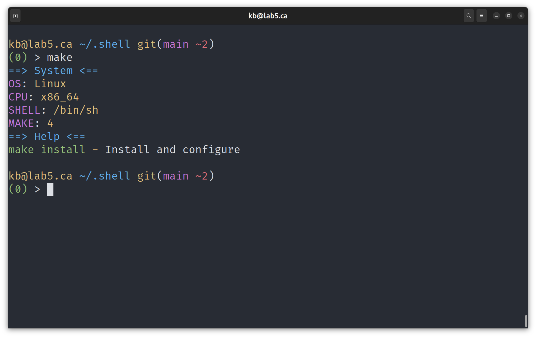 GitHub - kborovik/.shell: Shell Prompt for DevOps (Git, ExitCode)